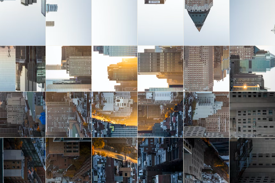 Photo puzzle game of high rise buildings city scape photography